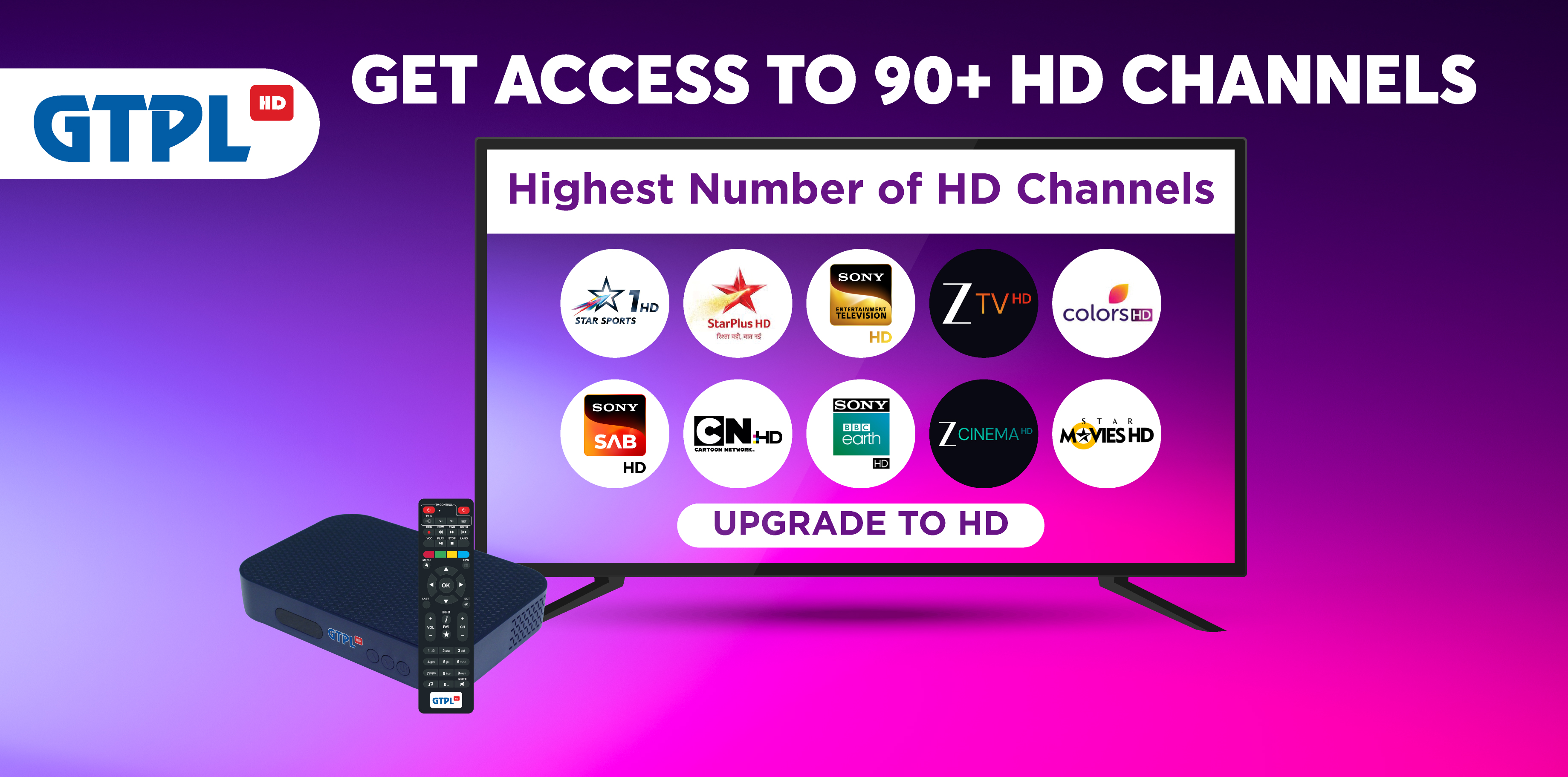 GTPL Digital Cable TV, High-Speed Broadband, & OTT Services